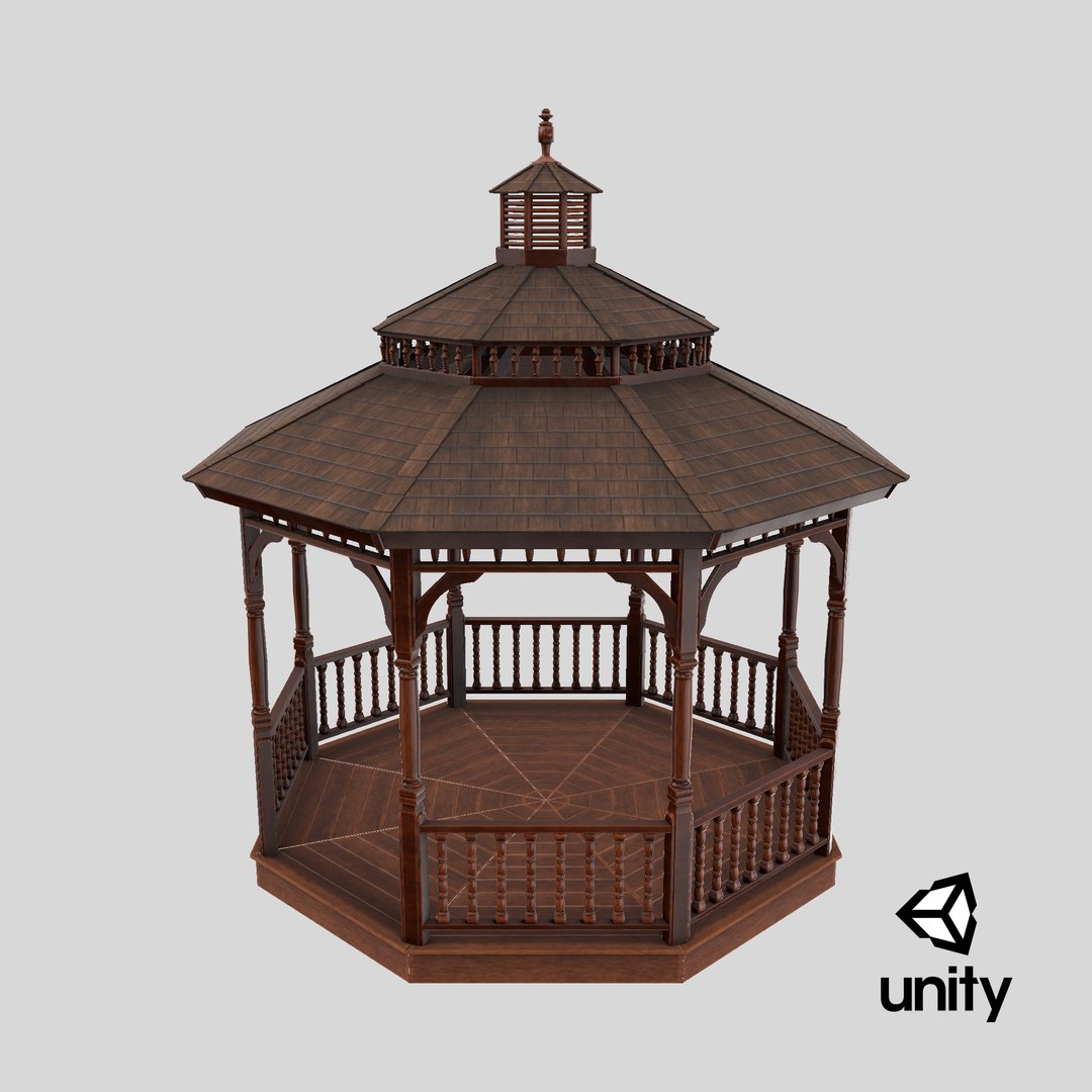 Garden Gazebo White Game Ready 2 3D Model - TurboSquid 2001482