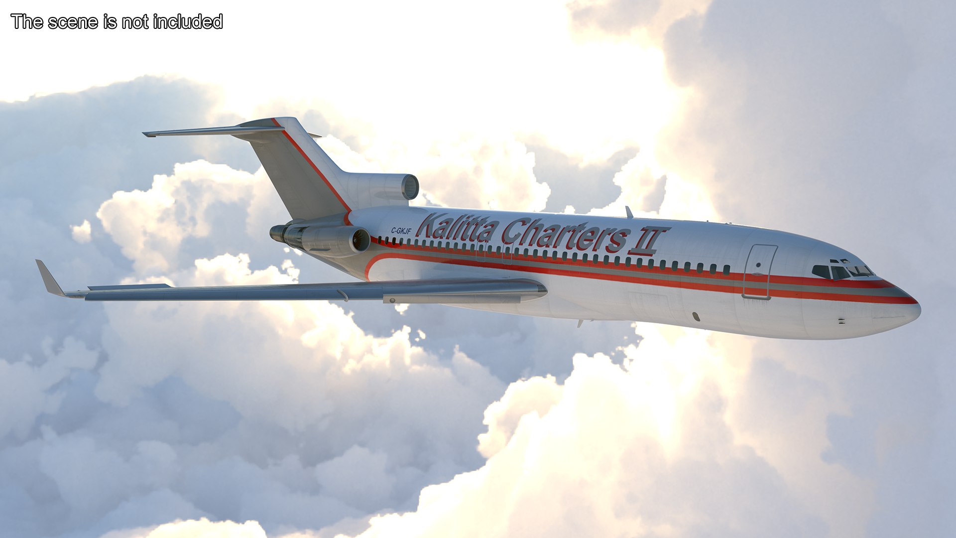 3D Charter Boeing 727-100 Kalitta Charters Rigged For Cinema 4D Model ...