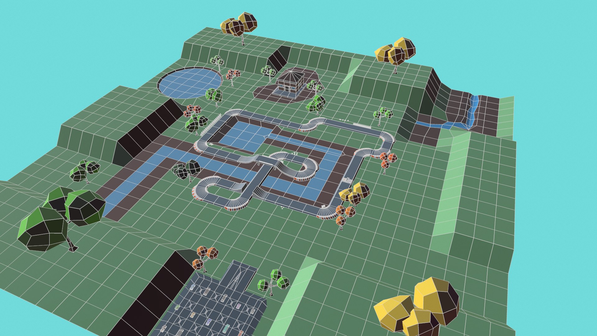 3D Model Race Track Low-poly - TurboSquid 1569420