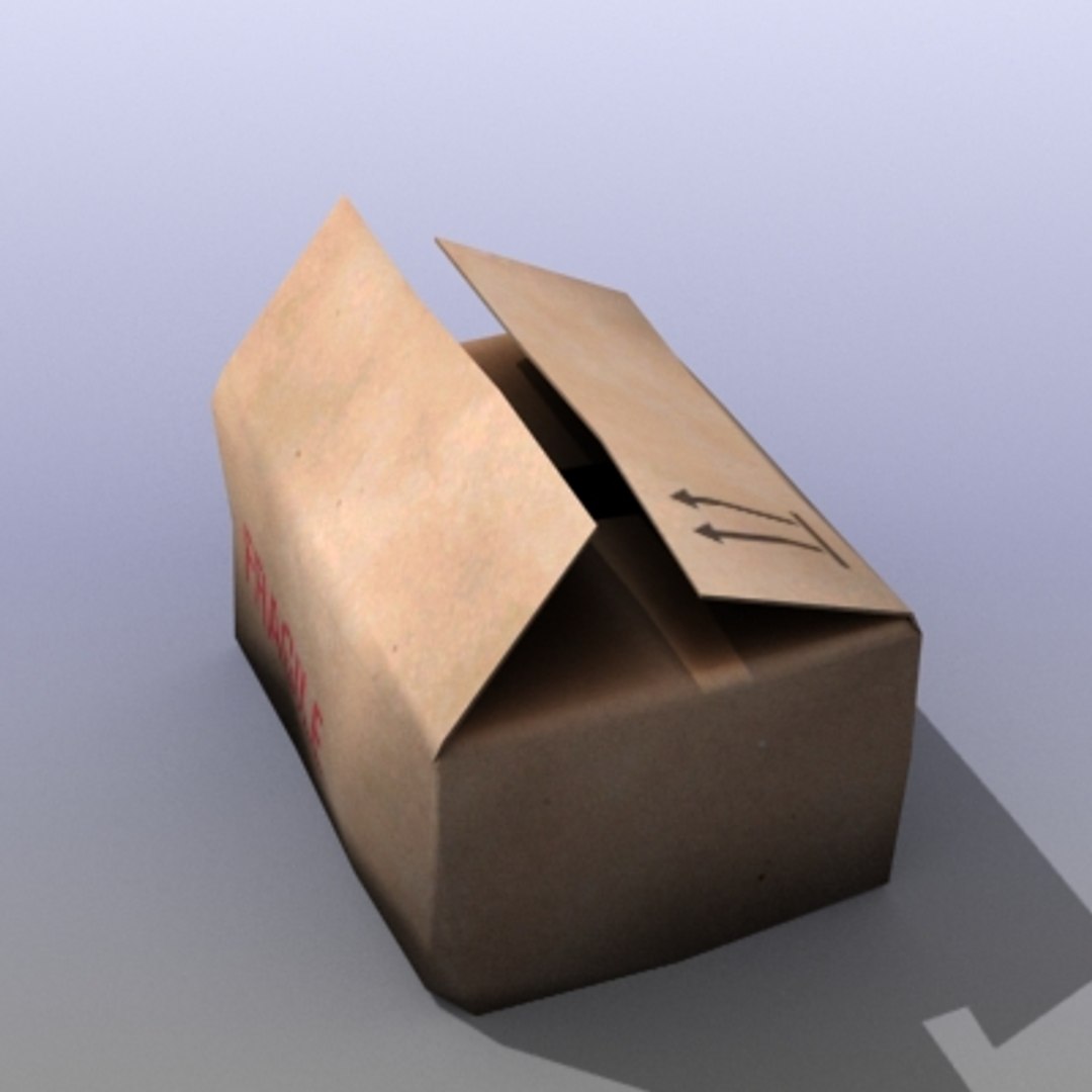3d Cardboard Box Model