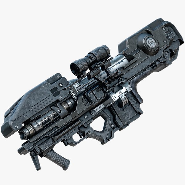 科幻重型步枪机枪PBR3D模型 - TurboSquid 2311576