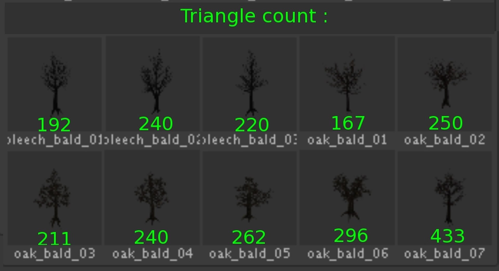 ready bald tree pack 3d model