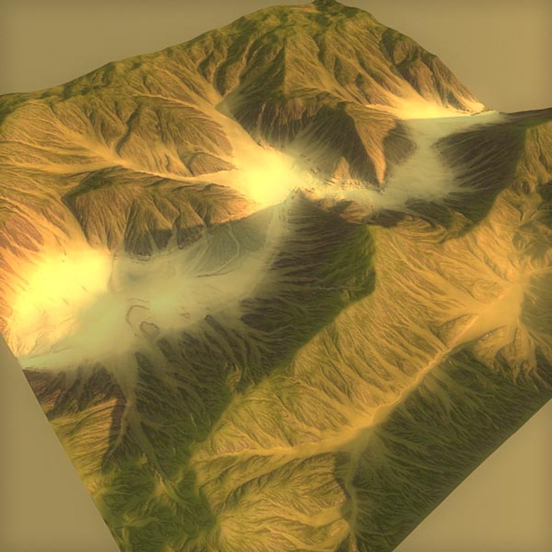 3d terrain green model