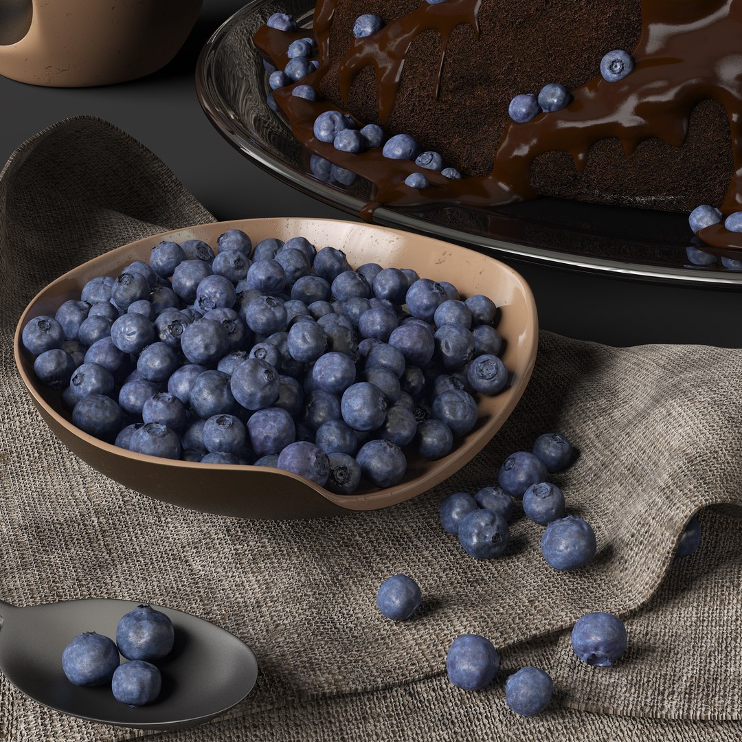 3D cake blueberry model - TurboSquid 1253701