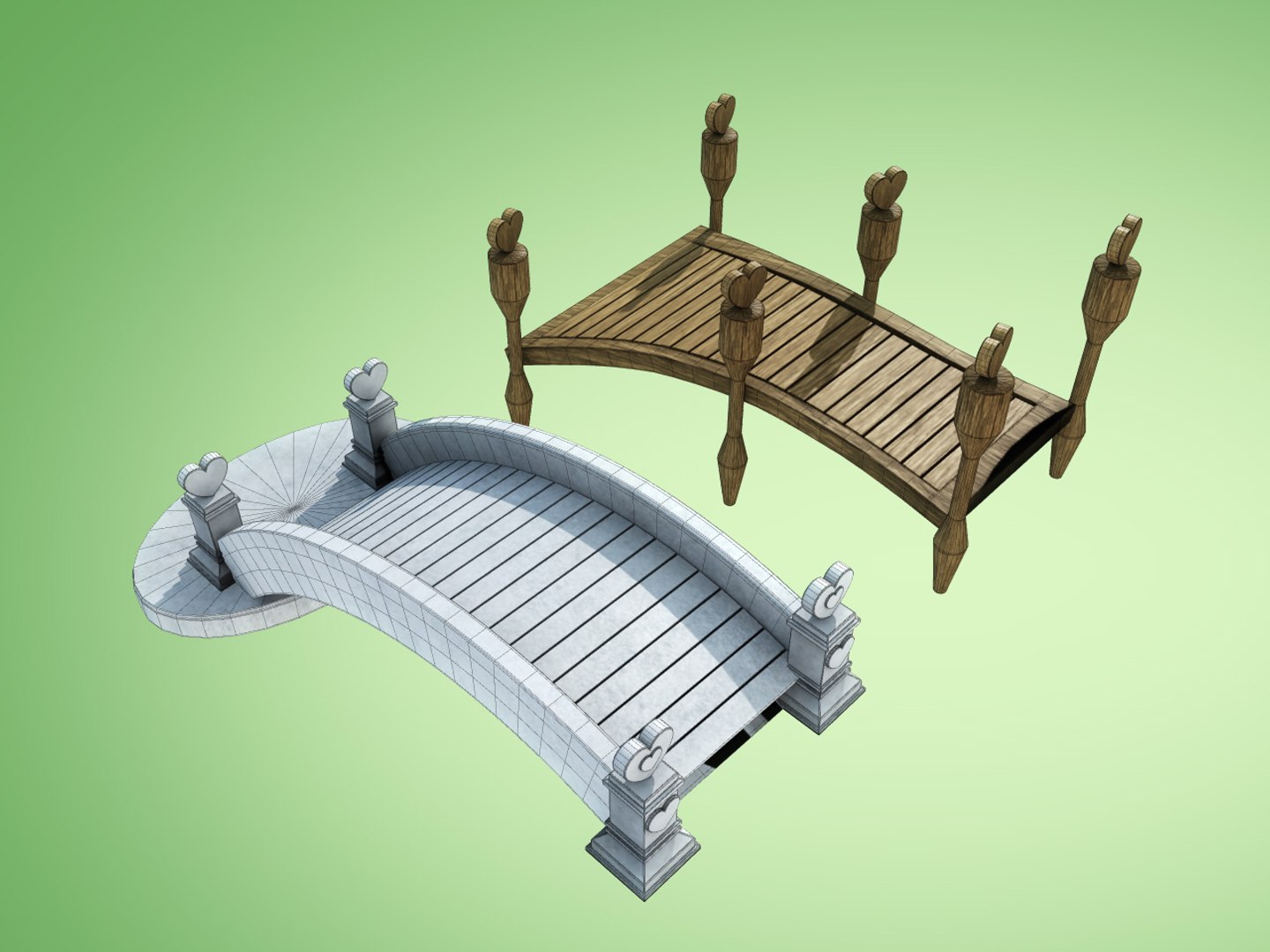 bridge cartoon 3d model