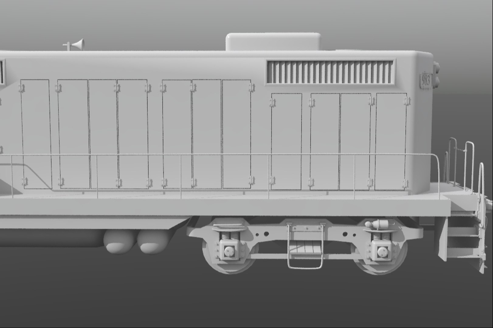 Train Gp9 Locomotive 3d Model