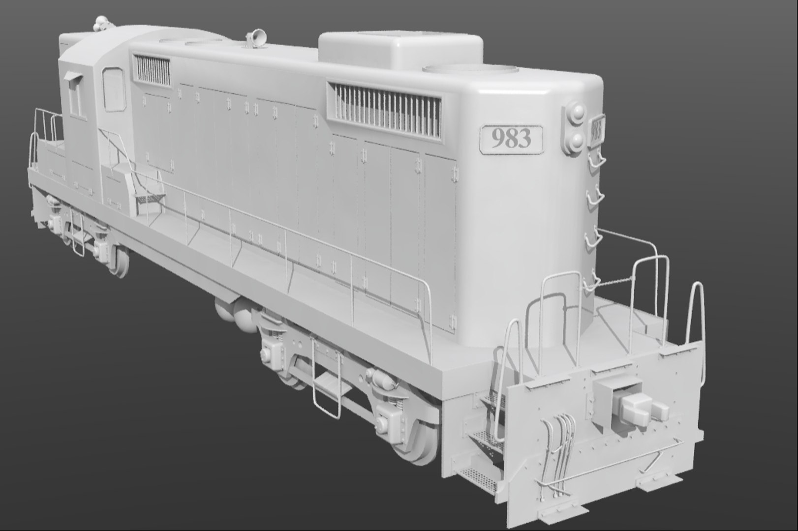 train gp9 locomotive 3d model