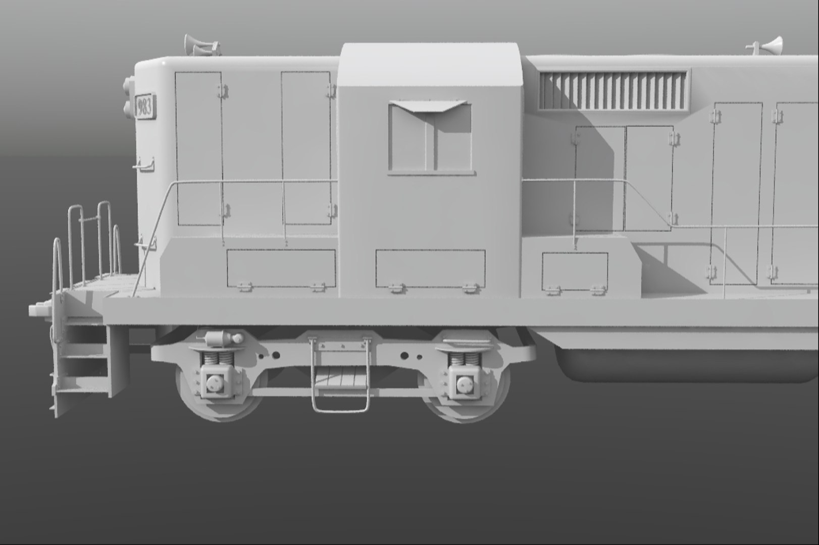 Train Gp9 Locomotive 3d Model