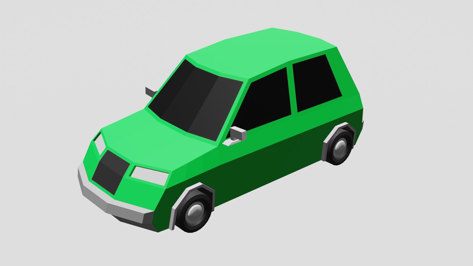 3D Cartoon Mini Car Low poly Green model - TurboSquid 2045598