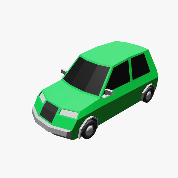 3D Cartoon Mini Car Low poly Green model - TurboSquid 2045598