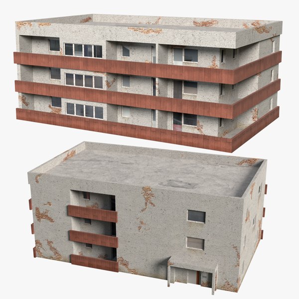 units building exterior 3d obj