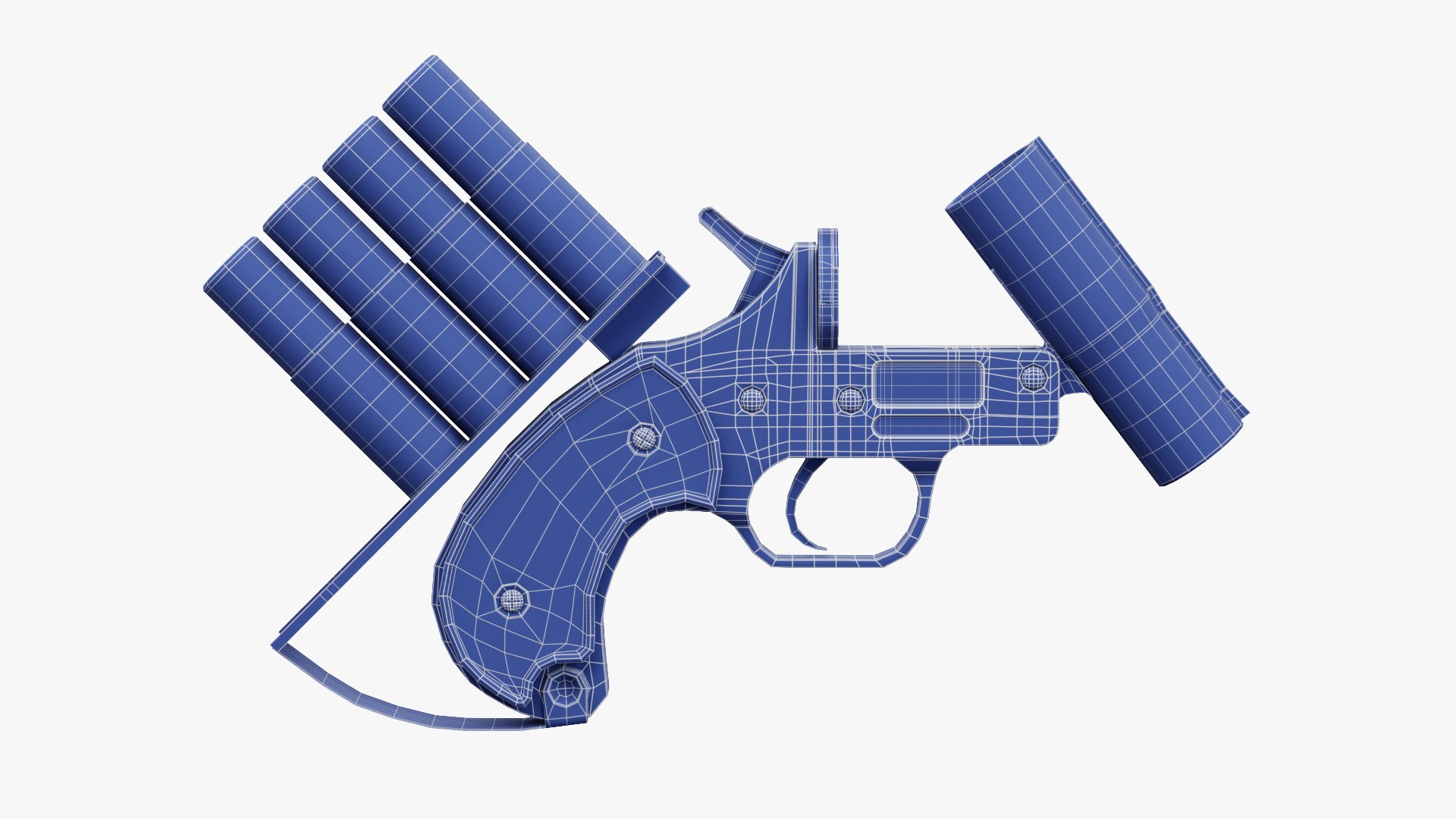 Flare Gun With Launcher Model - TurboSquid 2376910
