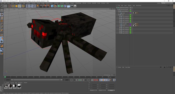 modelo 3d Spider de Minecraft aparejado para Cinema 4D - TurboSquid 1503504