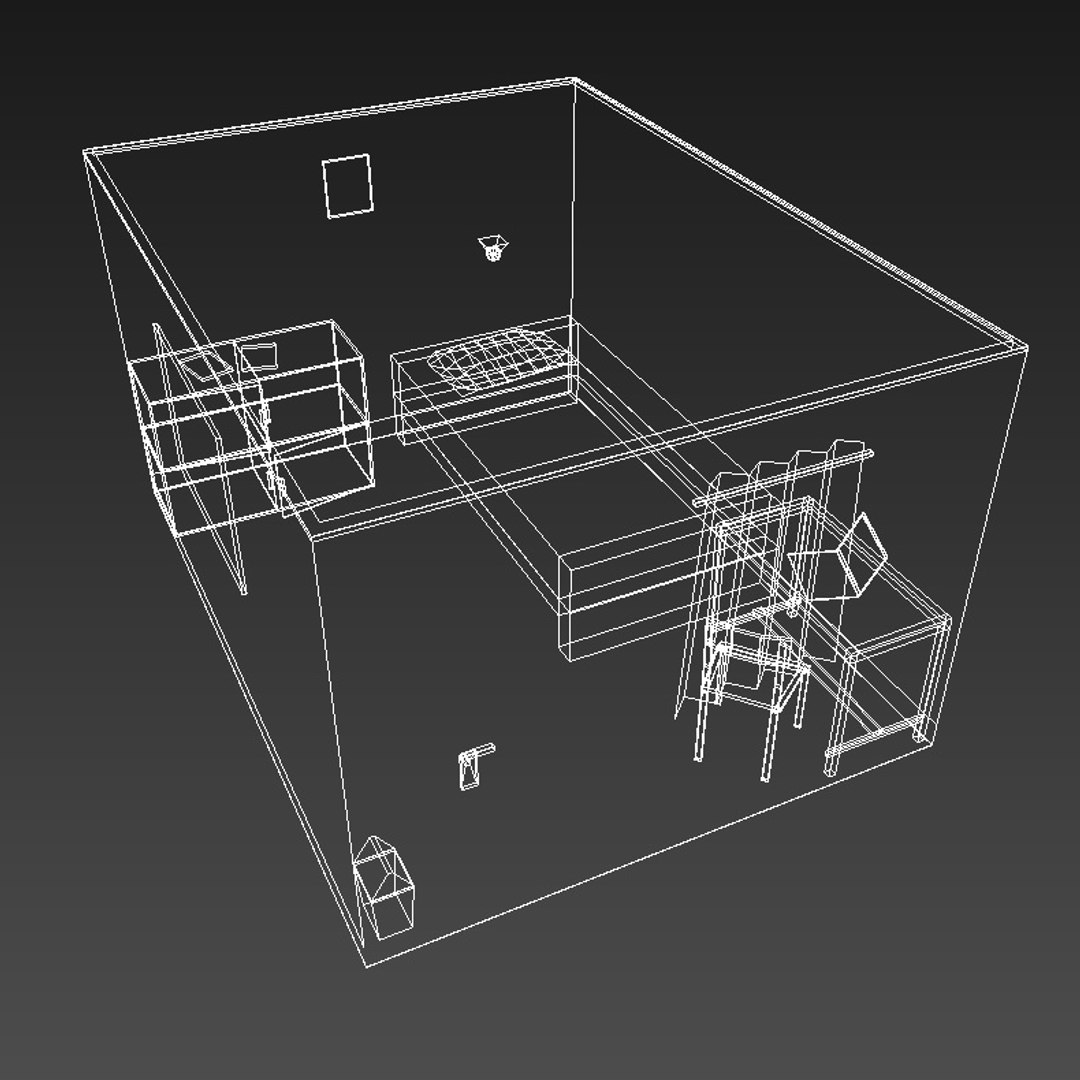 Small Student Bedroom 3D Model - TurboSquid 1452728