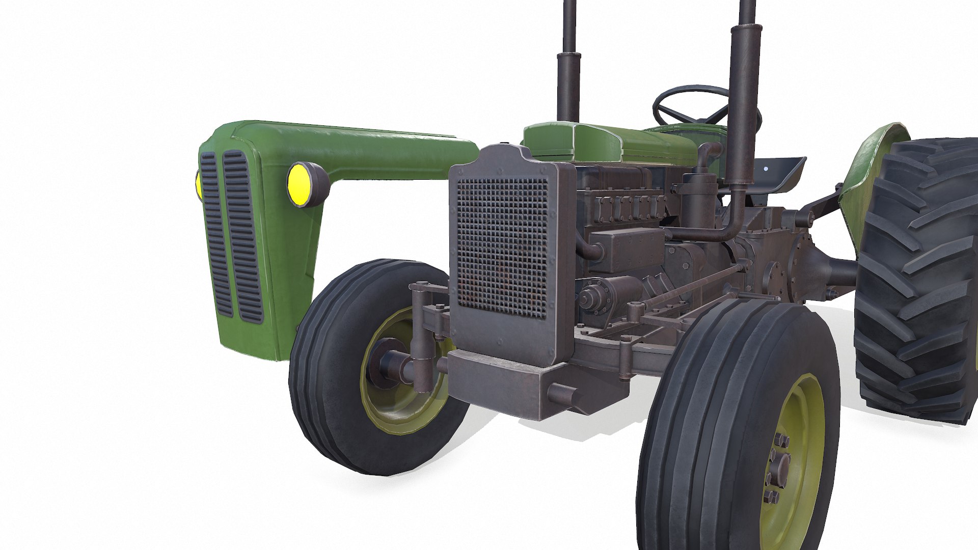 Old Generic Tractor Low-poly PBR 3D Model - TurboSquid 2359800