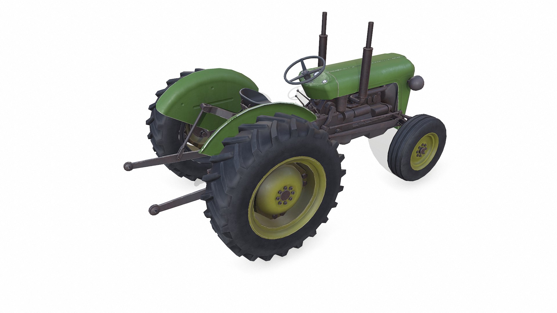 Old Generic Tractor Low-poly PBR 3D Model - TurboSquid 2359800