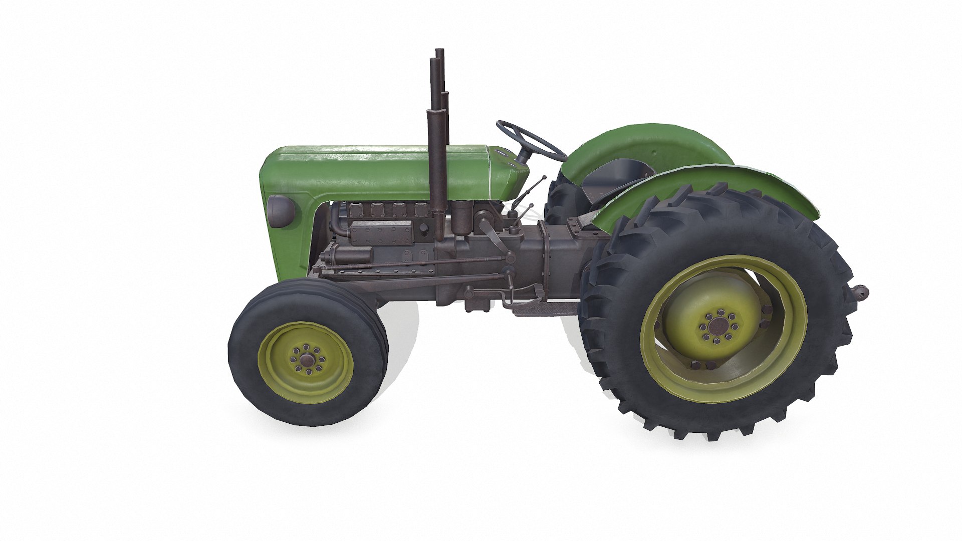 Old Generic Tractor Low-poly PBR 3D Model - TurboSquid 2359800