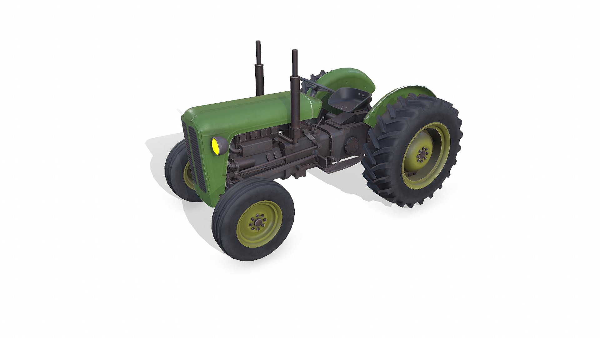 Old Generic Tractor Low-poly PBR 3D Model - TurboSquid 2359800
