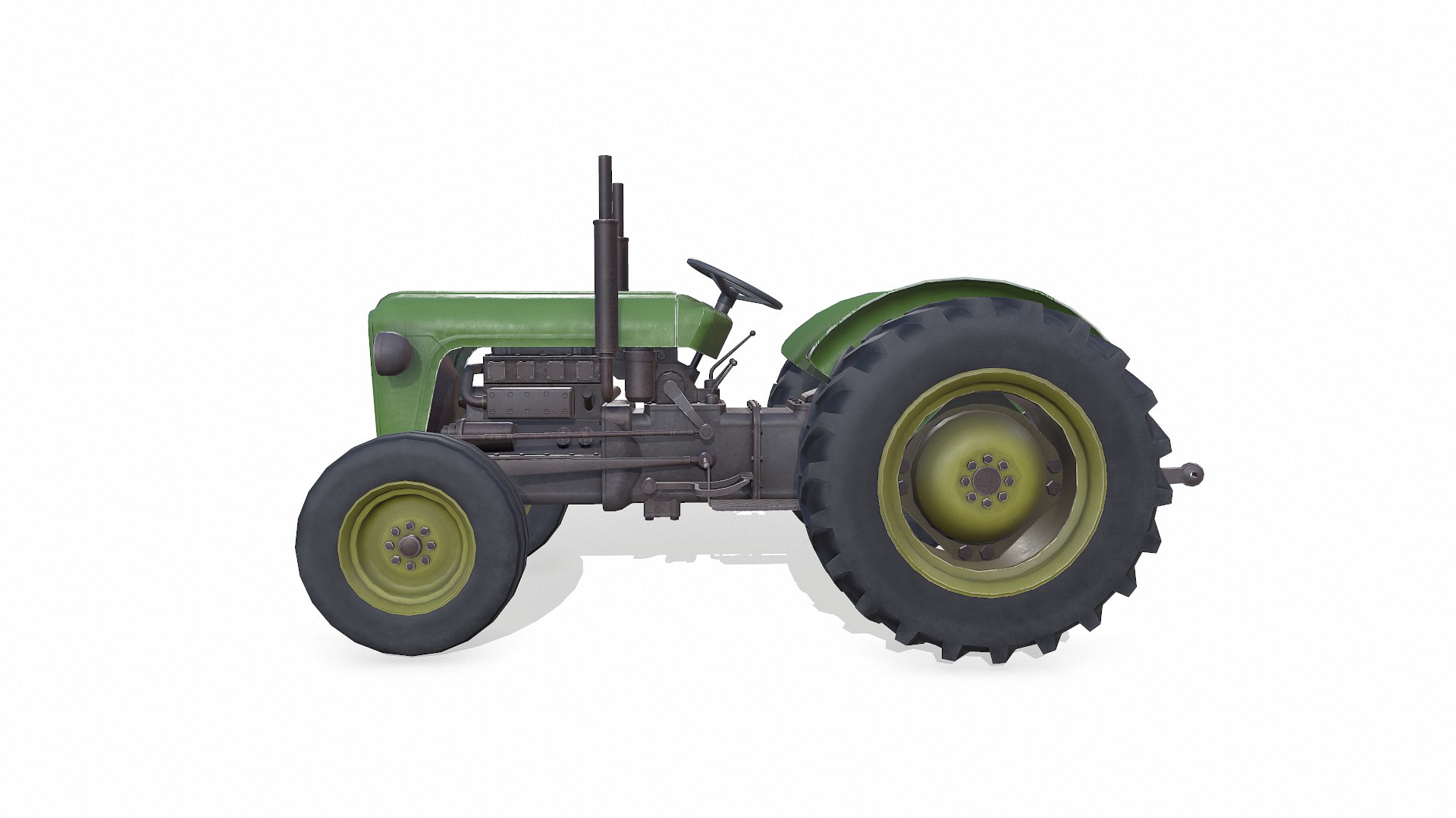 Old Generic Tractor Low-poly PBR 3D Model - TurboSquid 2359800