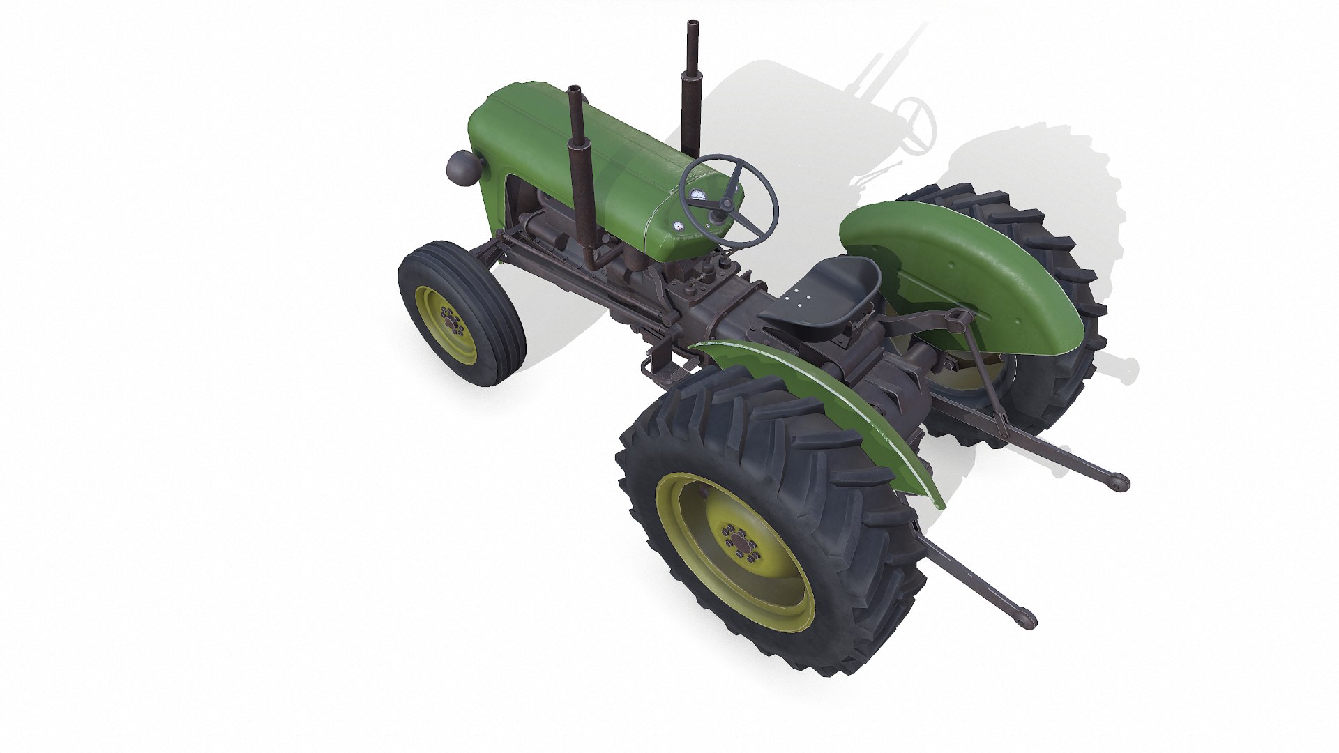 Old Generic Tractor Low-poly PBR 3D Model - TurboSquid 2359800