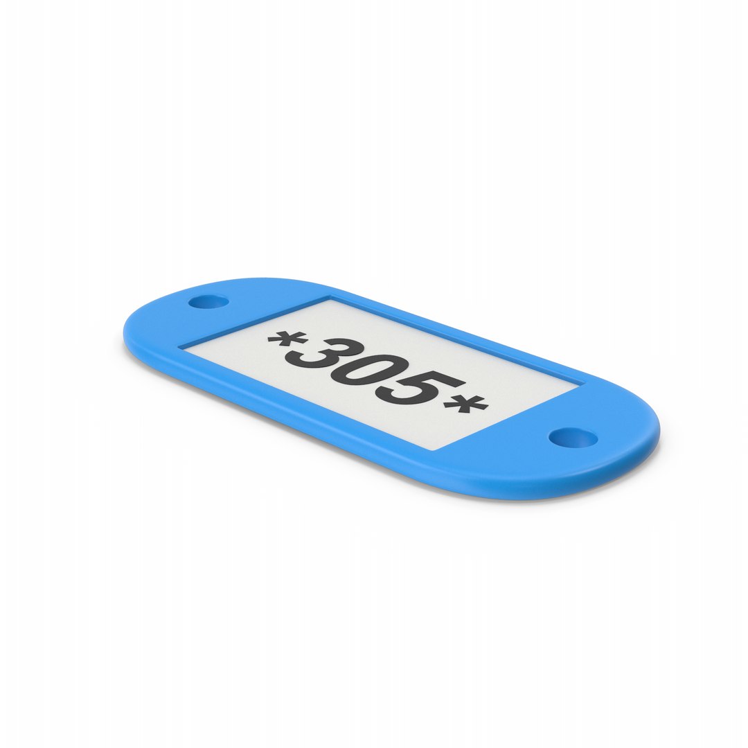Hotel Room Key Number Tag Model - TurboSquid 2271586