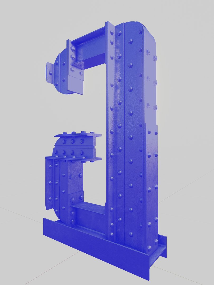 3D Steel Construction Font - Letter G Model - TurboSquid 1894707