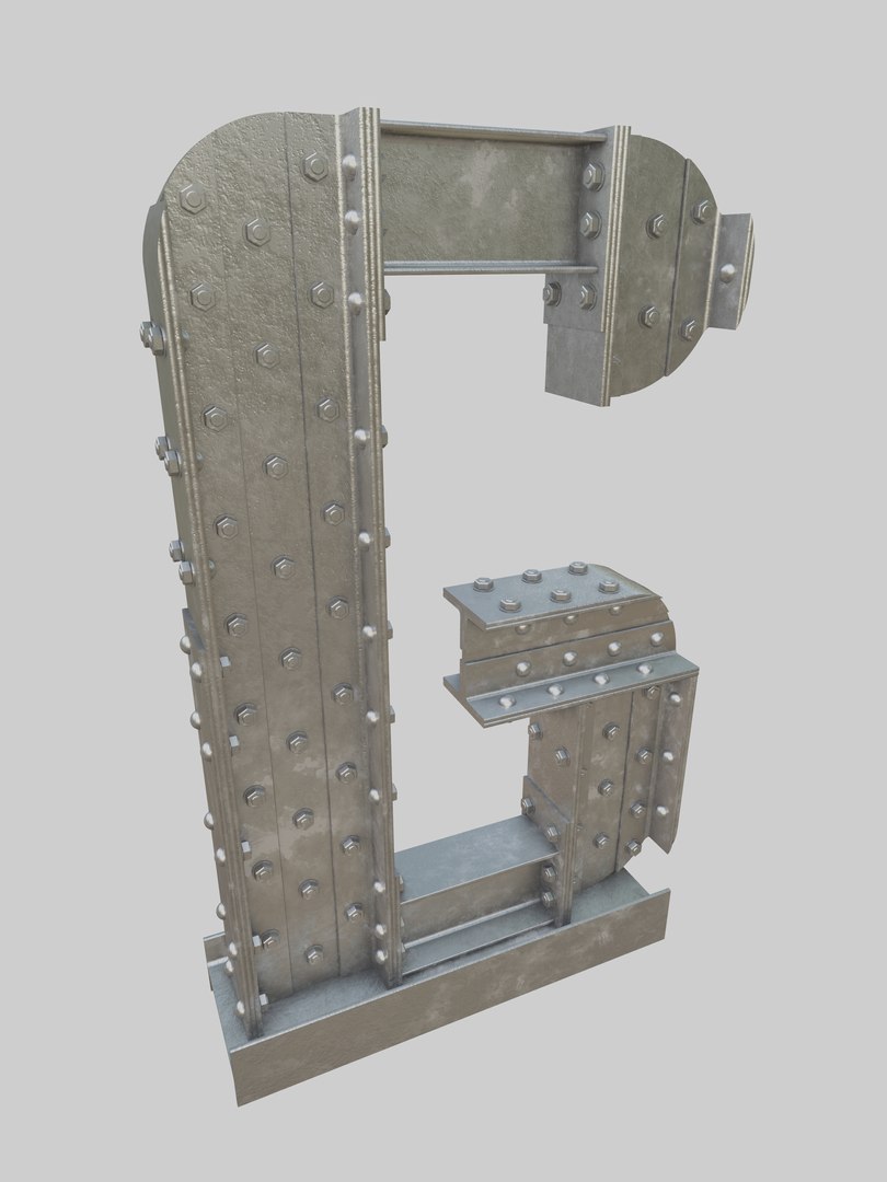 3D Steel Construction Font - Letter G Model - TurboSquid 1894707