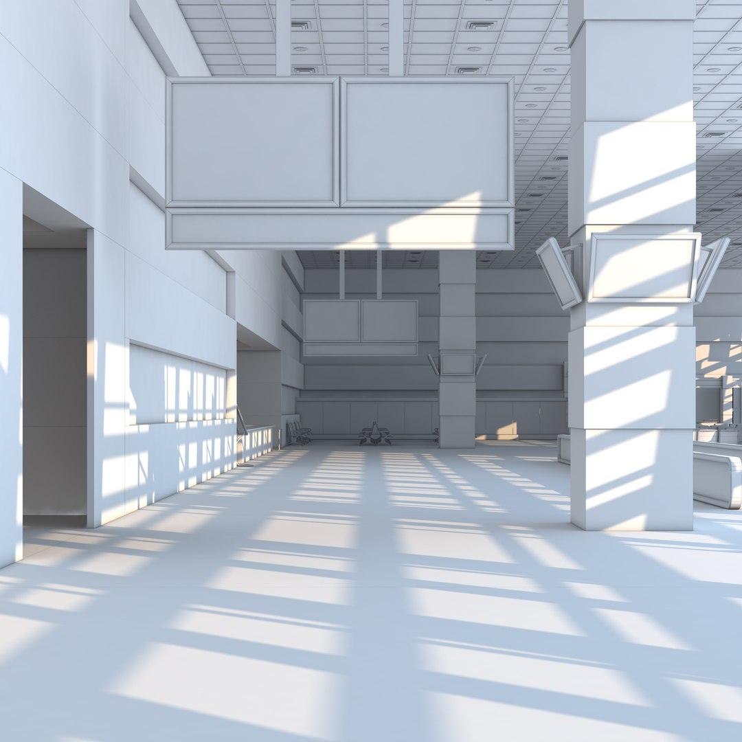 Airport Departures Lounge 3d Model