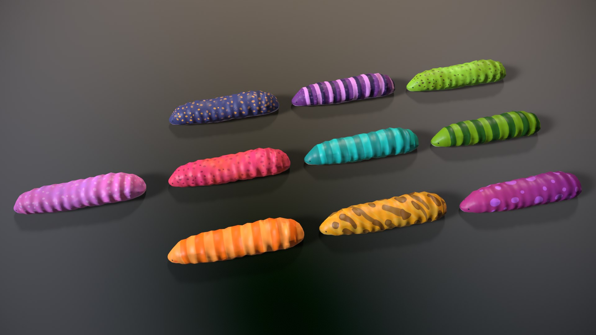 3D Small Worms Animated Low-poly - TurboSquid 2067994