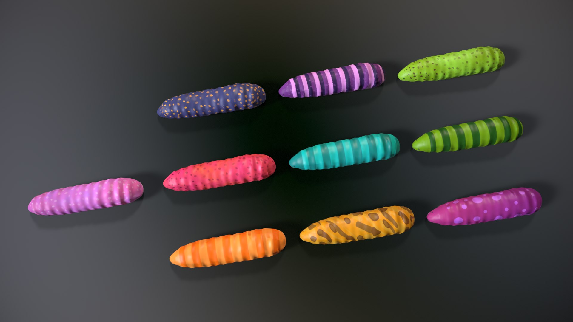 3D Small Worms Animated Low-poly - TurboSquid 2067994
