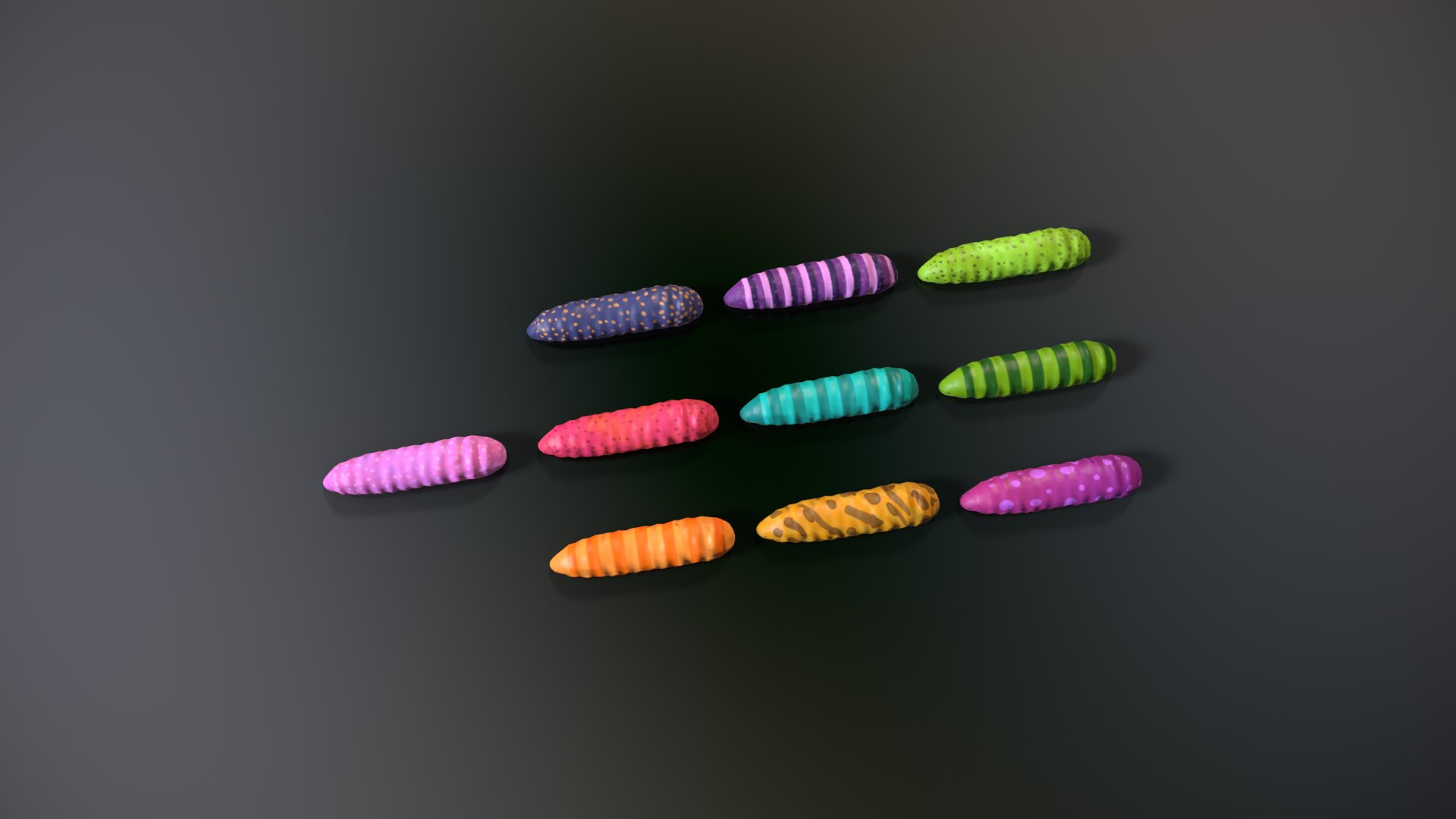 3D Small Worms Animated Low-poly - TurboSquid 2067994