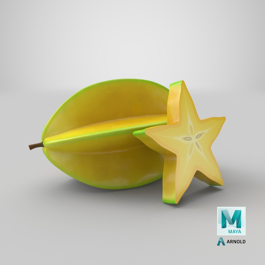 Cartoon Starfruit 3D Model - TurboSquid 2092922