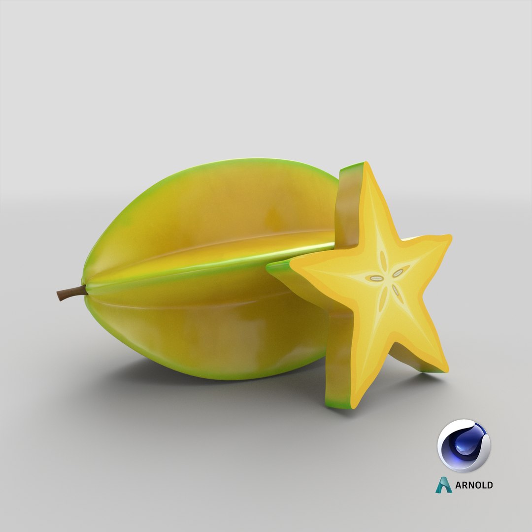 Cartoon Starfruit 3D Model - TurboSquid 2092922