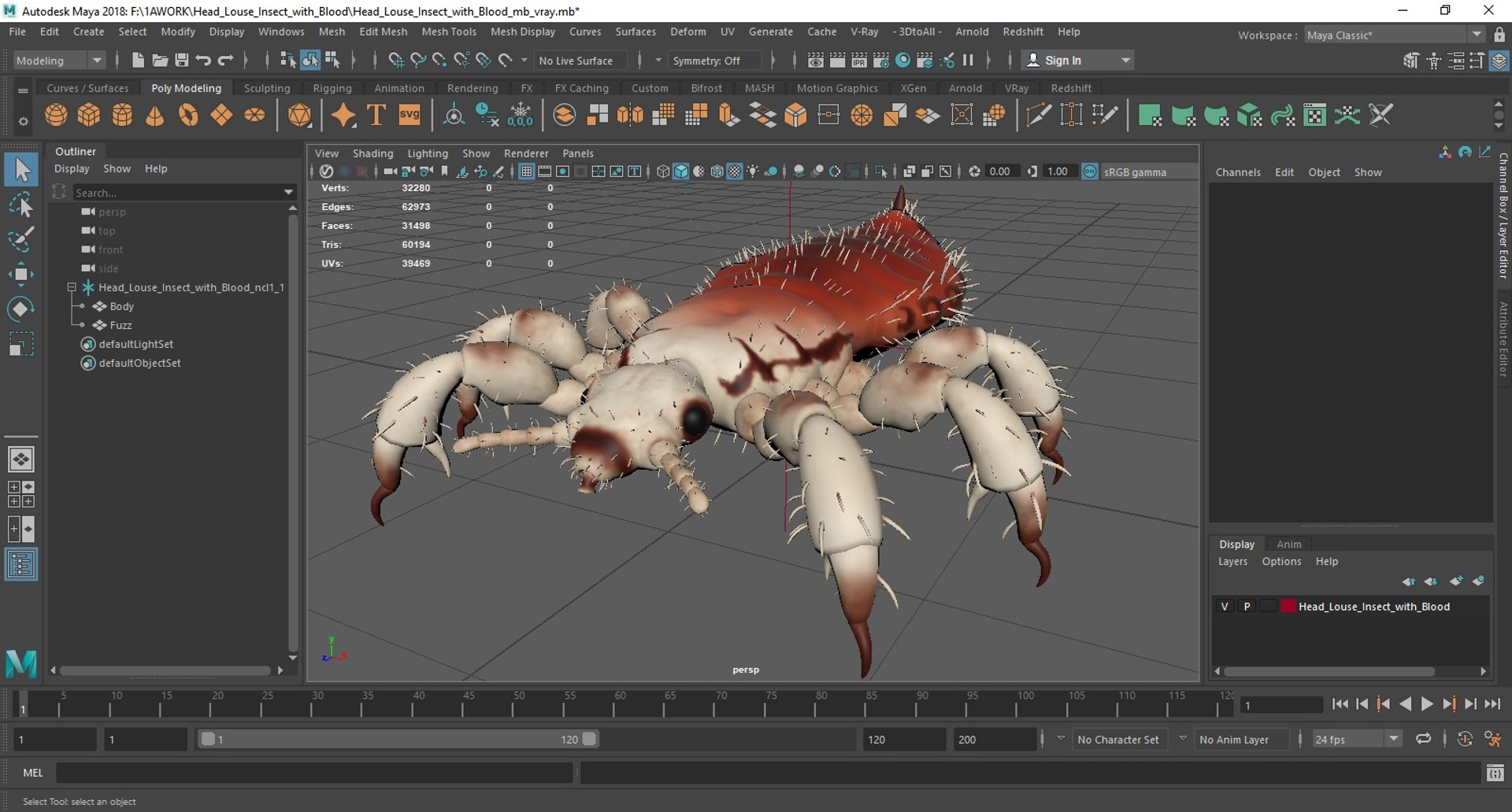 3D Head Louse Insect With Blood - TurboSquid 2287228