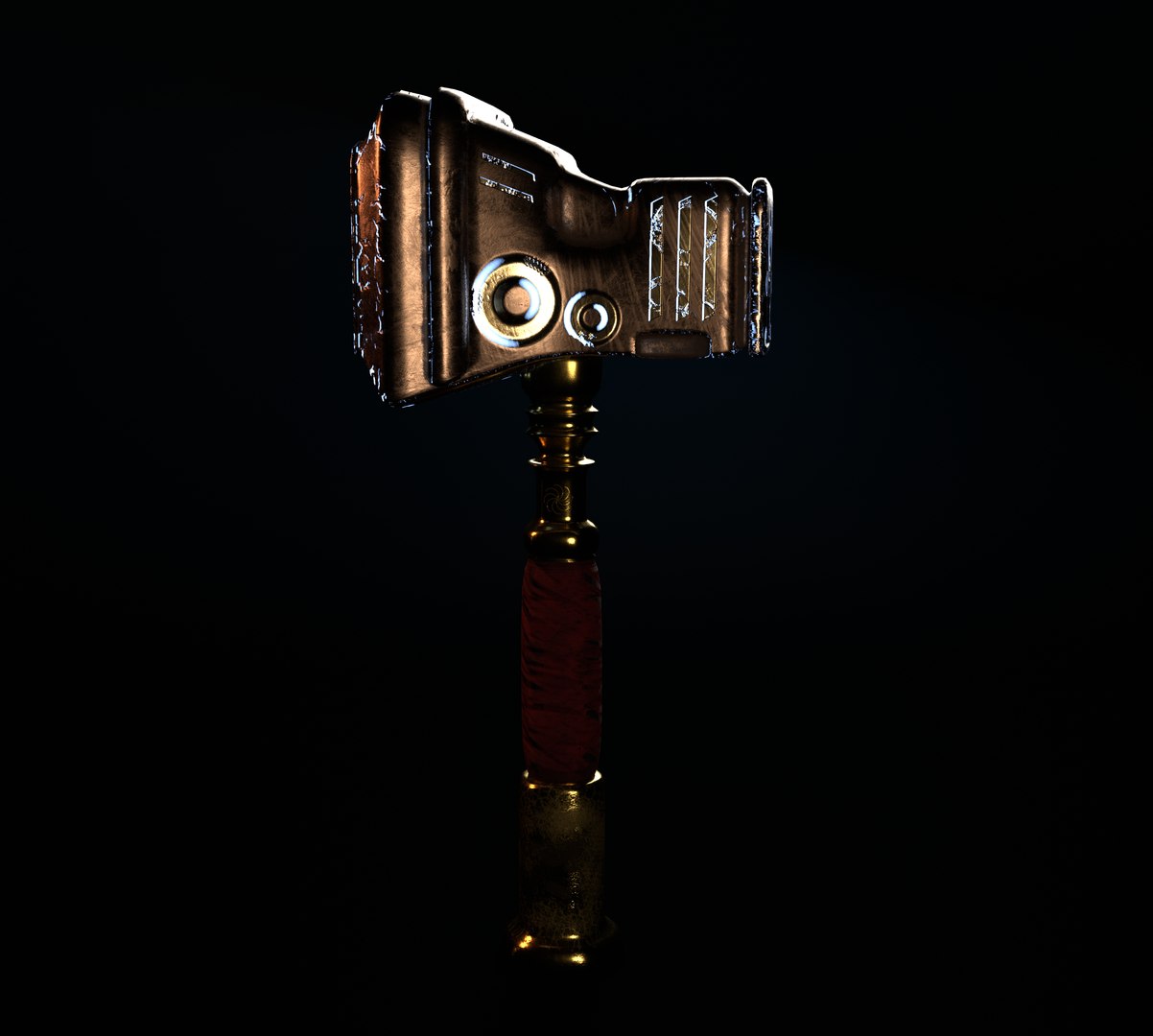 Runic Medieval Hammer Weapon Model - TurboSquid 1772076