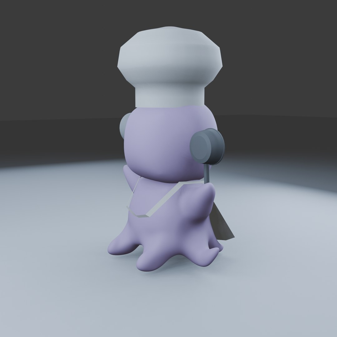 3D Chef Octo Cute Octopus Chef 3D Character Model Model - TurboSquid ...