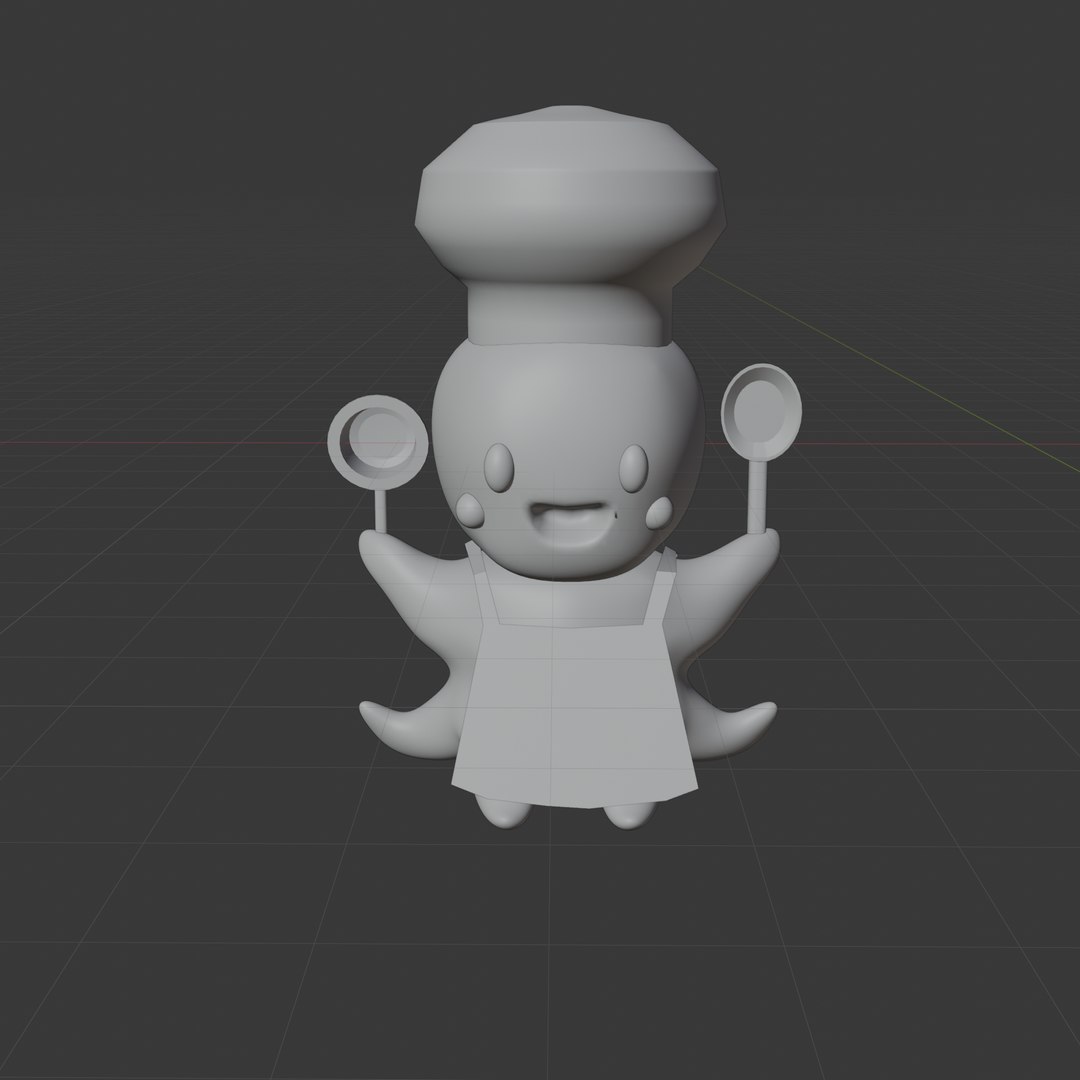 3D Chef Octo Cute Octopus Chef 3D Character Model Model - TurboSquid ...