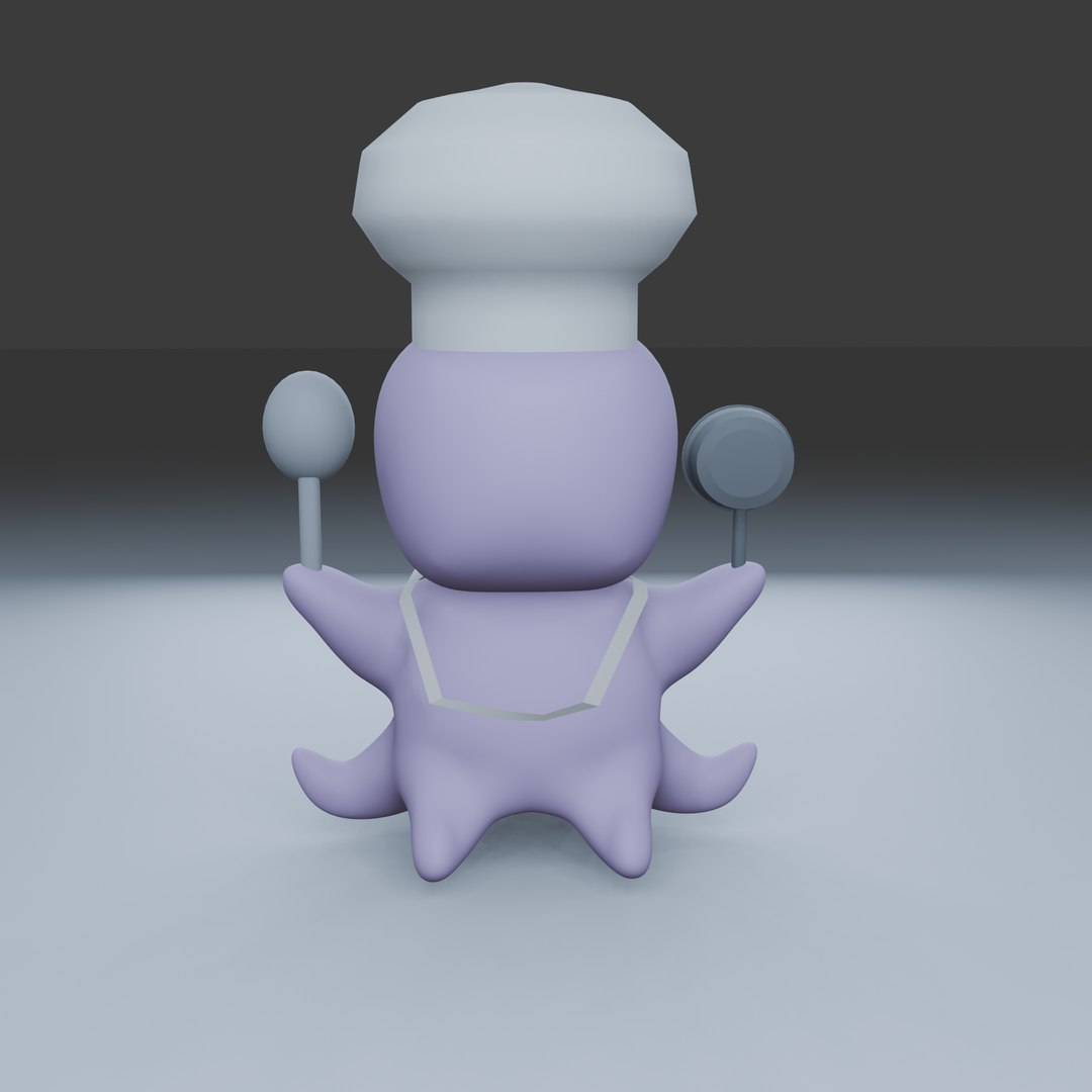3D Chef Octo Cute Octopus Chef 3D Character Model Model - TurboSquid ...