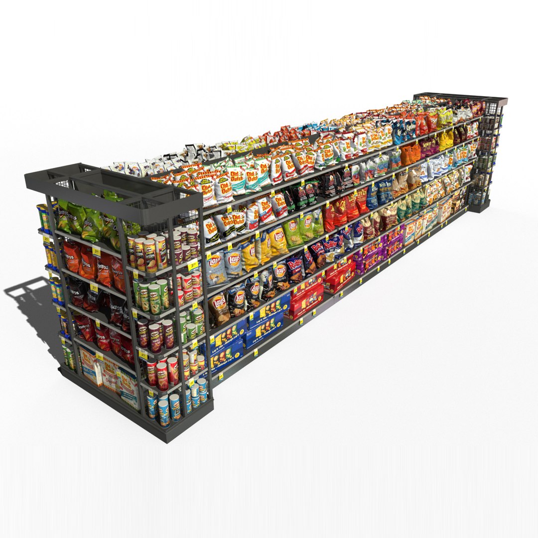 store shelf chips 3d model