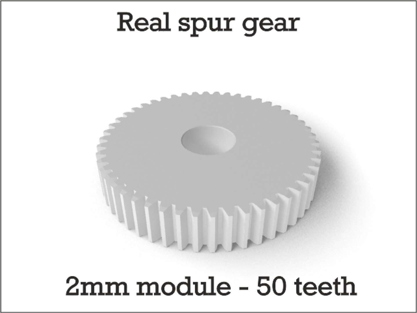 Real Spur Gear 2mm 3d Model