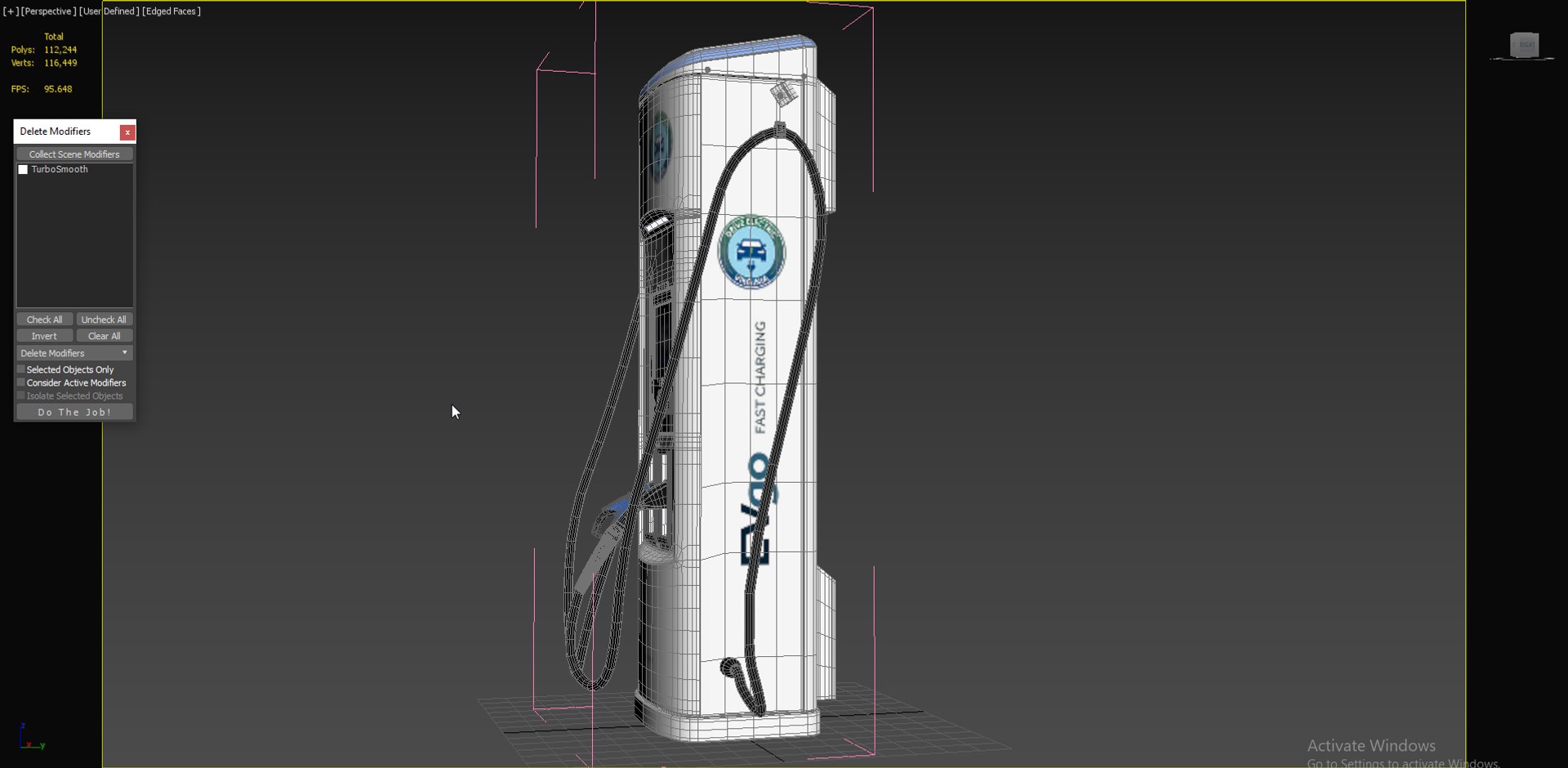 BTCPower 50 KW Slim Line DC Fast Charger EV Station 3D Model ...