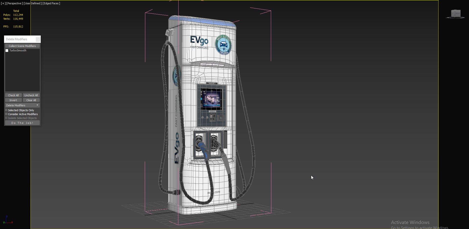 BTCPower 50 KW Slim Line DC Fast Charger EV Station 3D Model ...