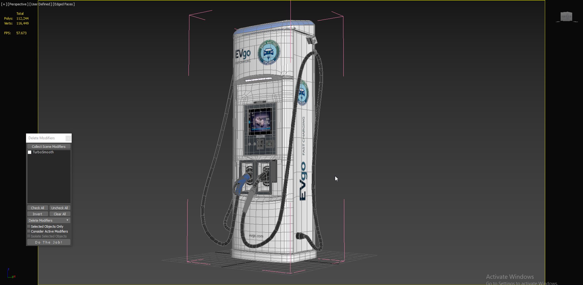 BTCPower 50 KW Slim Line DC Fast Charger EV Station 3D Model ...