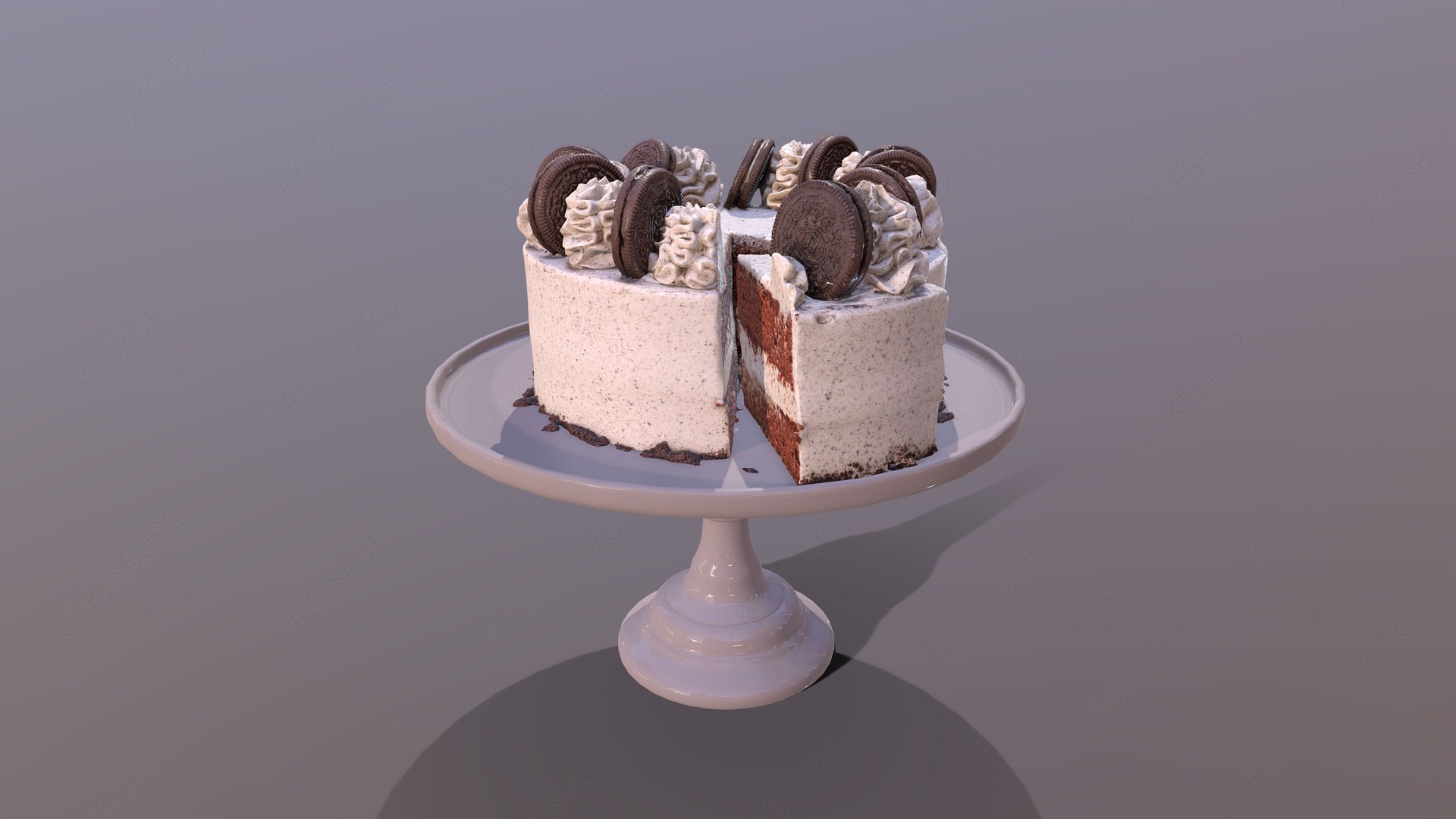 Sliced Oreo Cookie Cake 3D model - TurboSquid 1971898