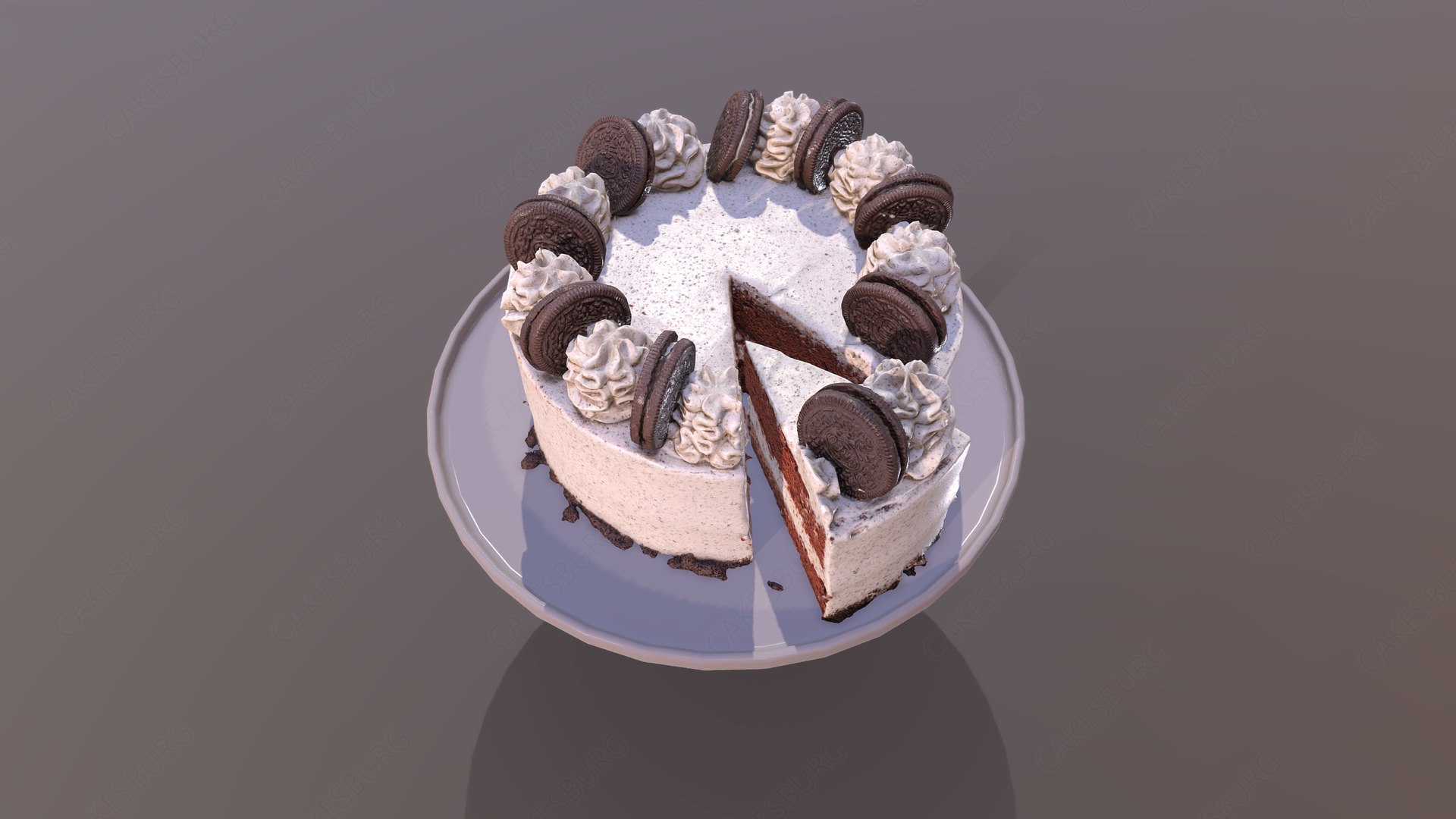 Sliced Oreo Cookie Cake 3D model - TurboSquid 1971898