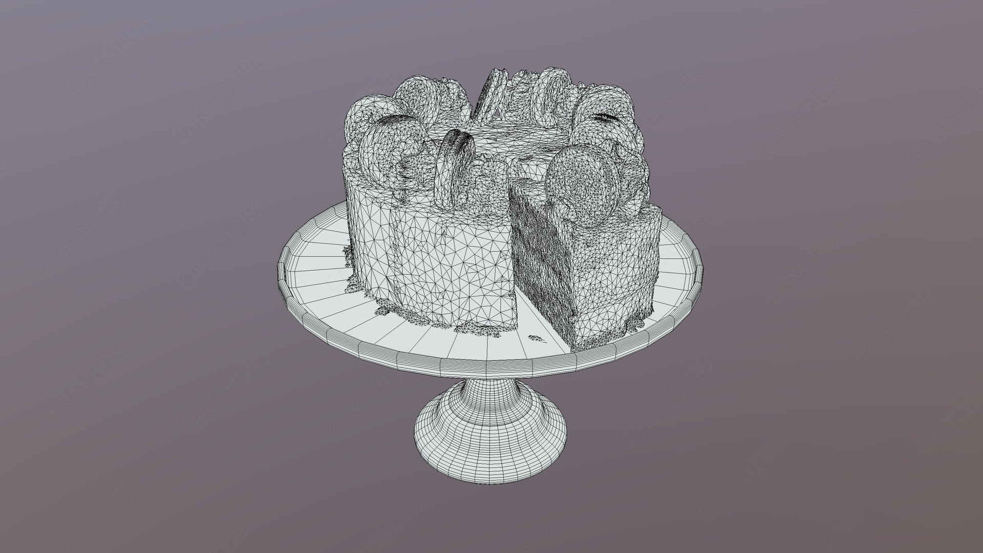 Sliced Oreo Cookie Cake 3D model - TurboSquid 1971898