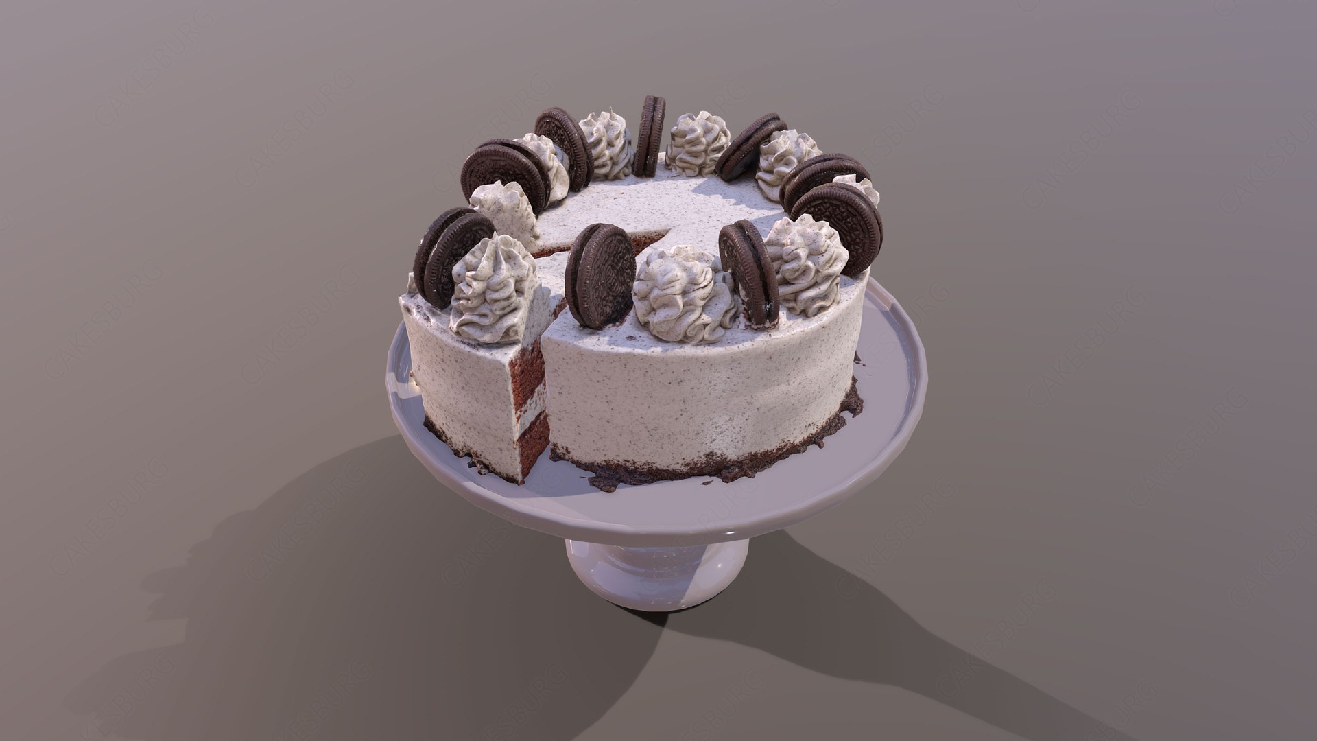 Sliced Oreo Cookie Cake 3D model - TurboSquid 1971898