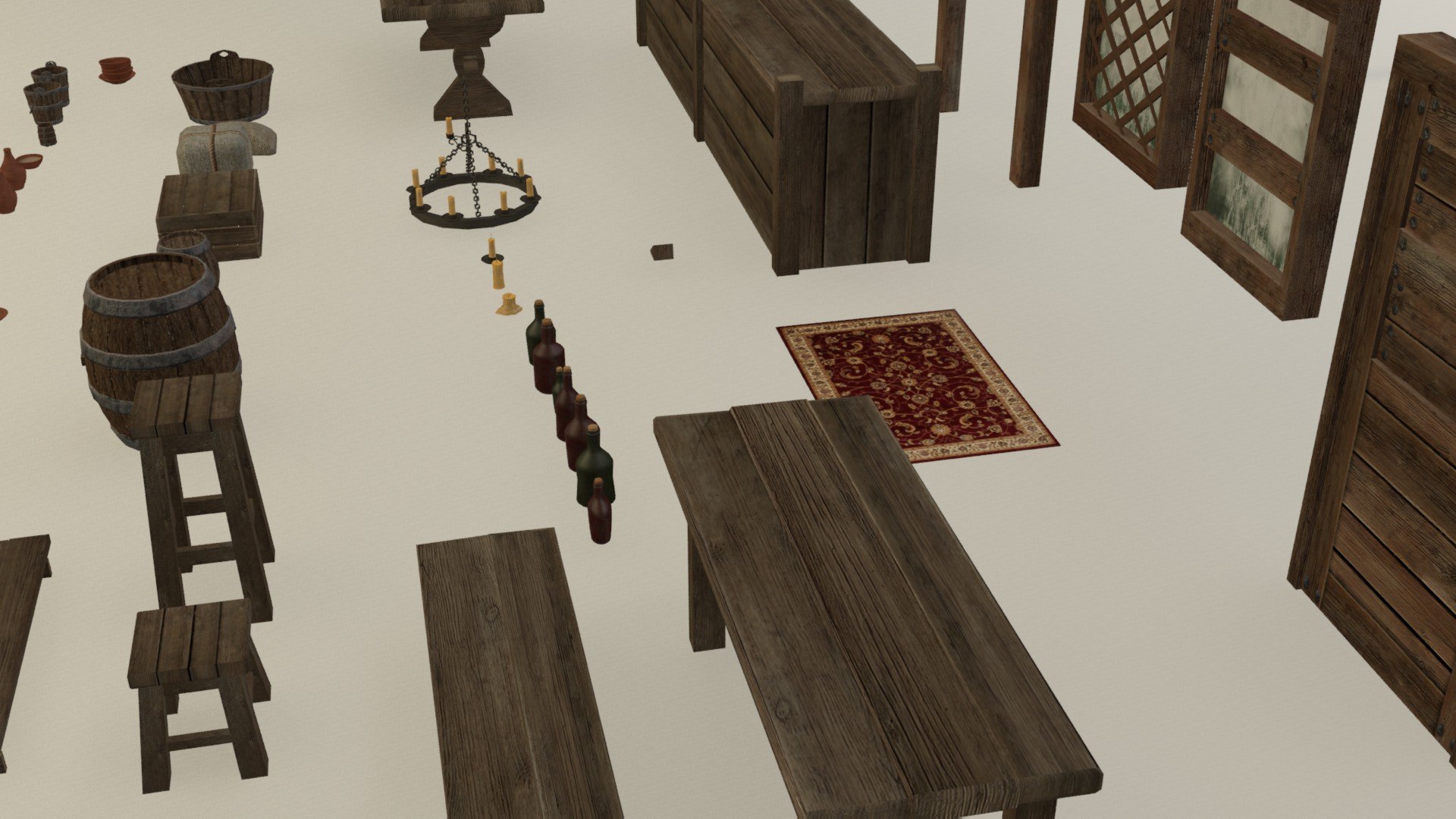 3D Model Tavern Inn Props Pack - 50 Plus Items Collection - TurboSquid ...