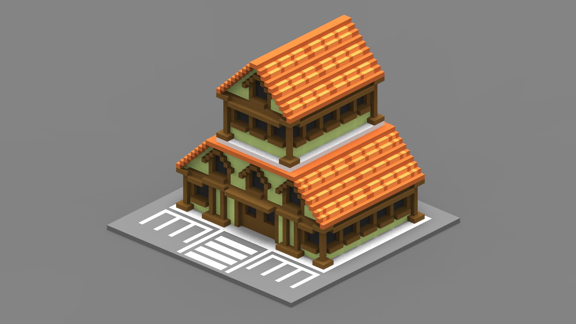 Voxel House 3D Model - TurboSquid 1353185
