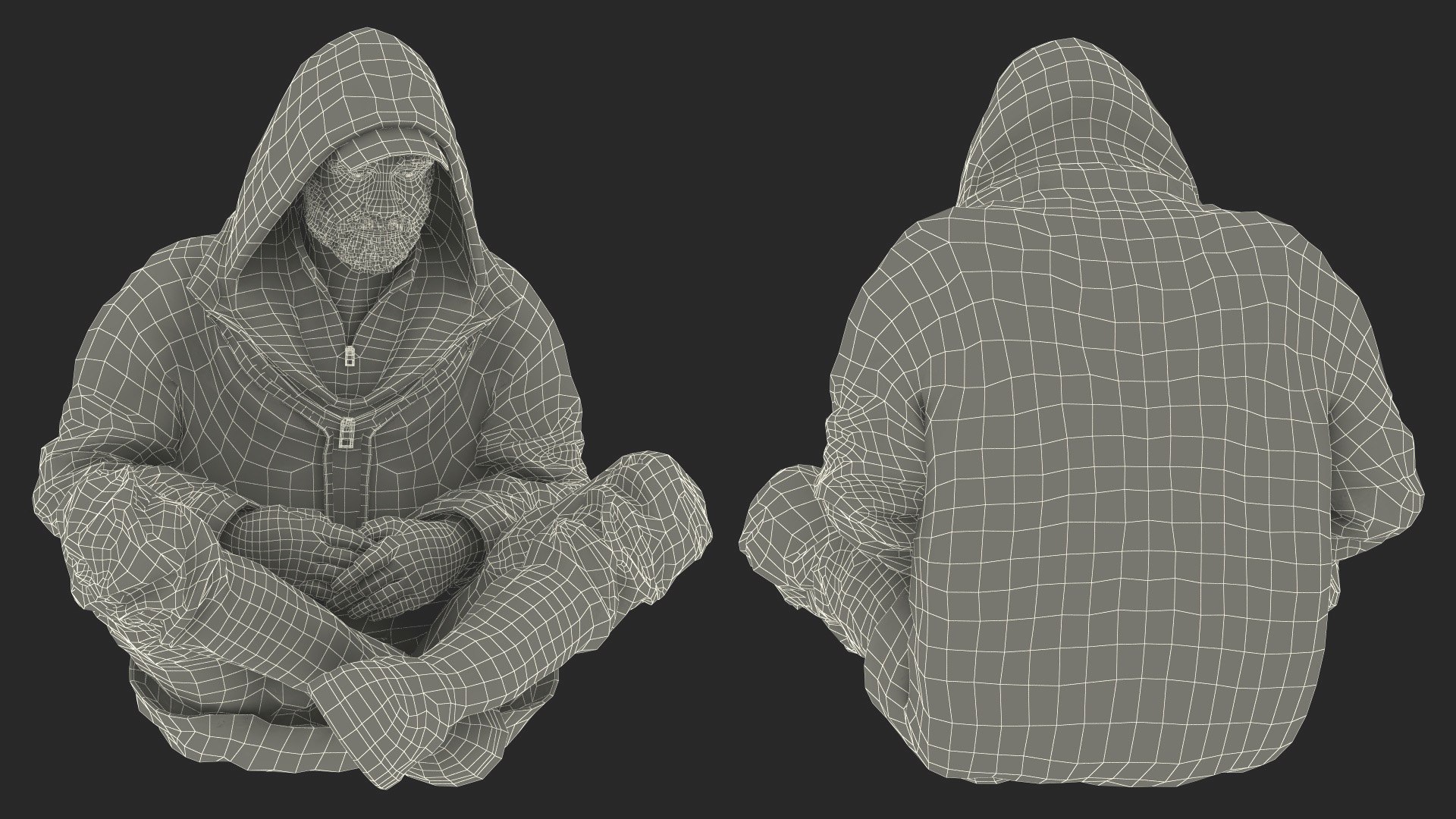 Seated Homeless Old Man 3D Model - TurboSquid 2283336